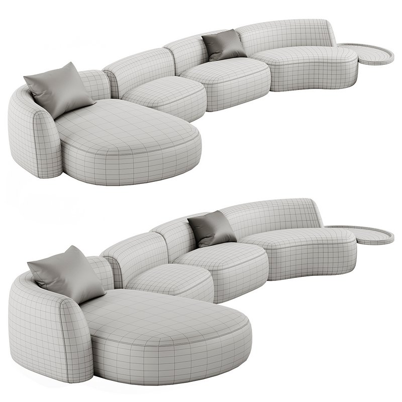 Harmony Modular Sofa 3d model Buy Download 3dbrute