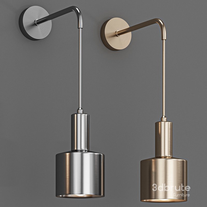 Colgando Gold Tone Wall Lamp - 3dbrute : 3dmodel furniture and decor