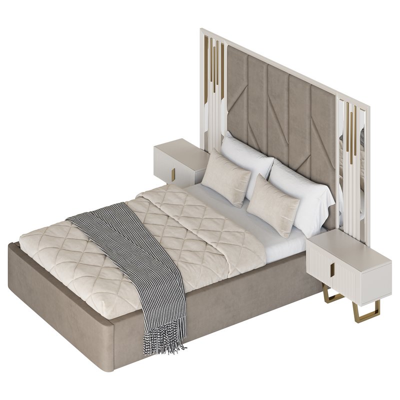 Lilas bed by Gallotti&Radice 3d model Buy Download 3dbrute