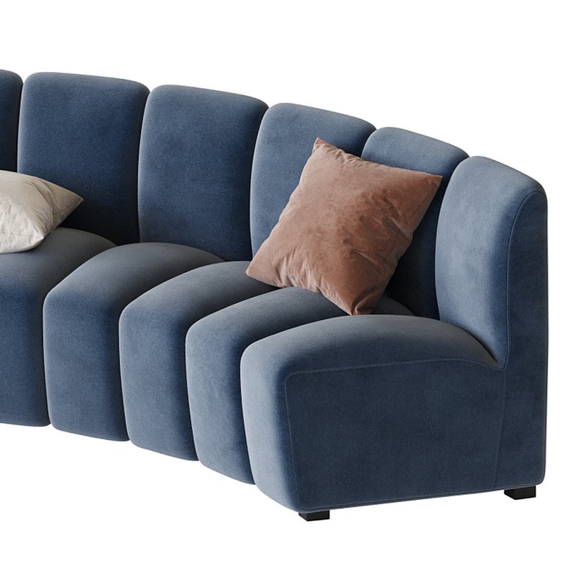 Lando modular curved seat 3d model Buy Download 3dbrute