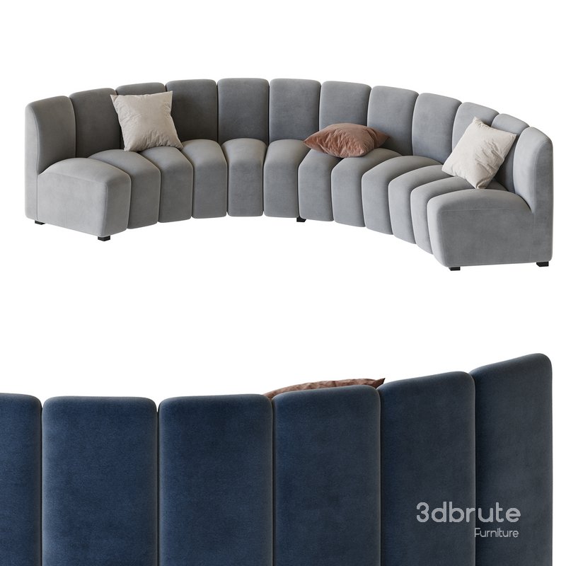 Lando modular curved seat 3d model Buy Download 3dbrute