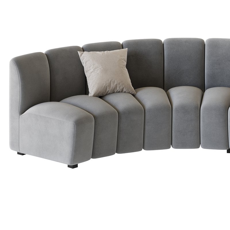 Lando modular curved seat 3d model Buy Download 3dbrute