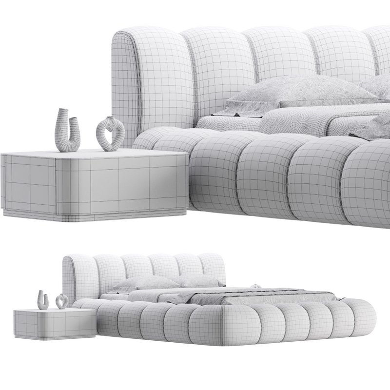 LILY bed with storages 3d model Buy Download 3dbrute