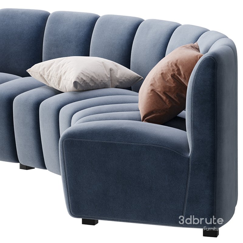 Lando modular curved seat 3d model Buy Download 3dbrute