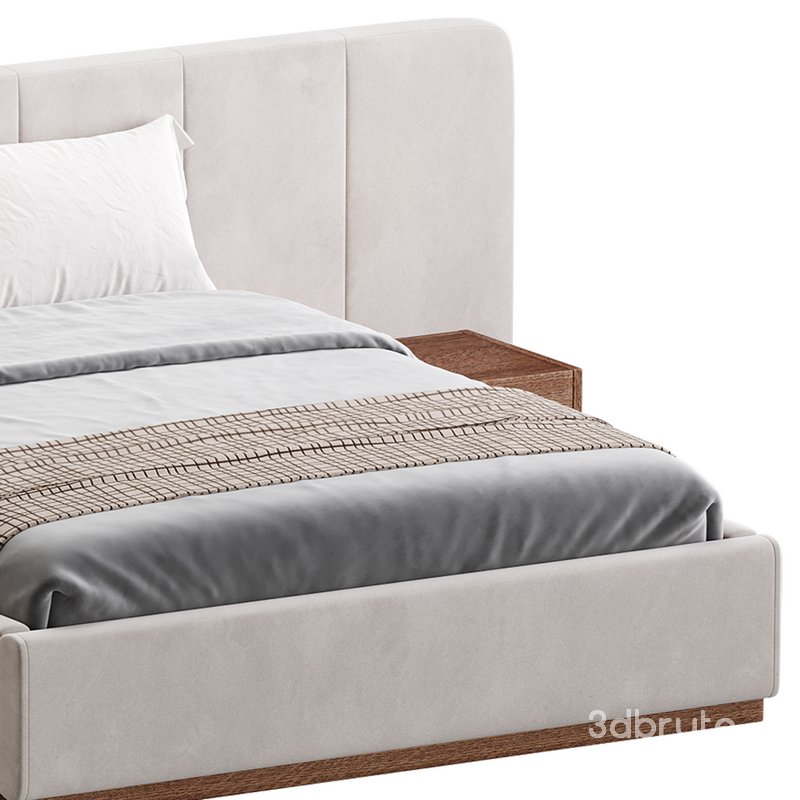 Batten White Oak King Plinth-Base Storage bed 3d model Buy Download 3dbrute