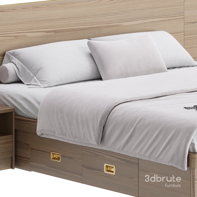 Lilas bed by Gallotti&Radice 3d model Buy Download 3dbrute