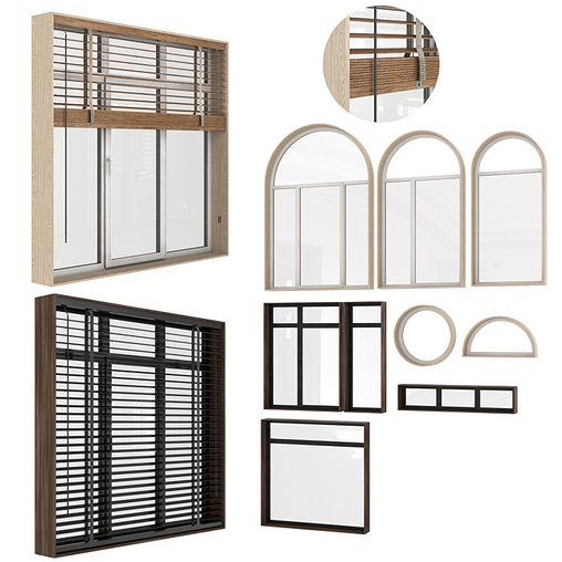 Window set 3d model Buy Download 3dbrute
