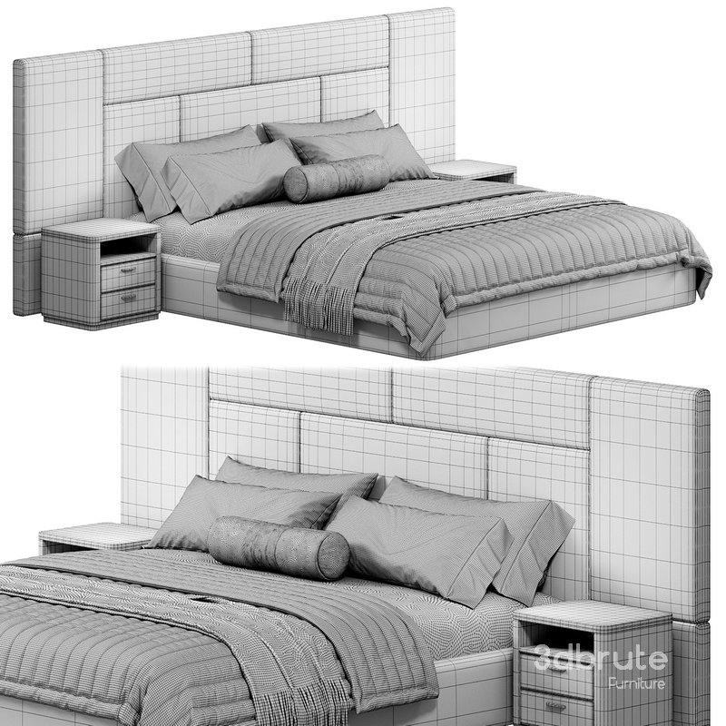Beckham Bed, Abbington Charred Brown By Highfashionhome 3d model Buy ...