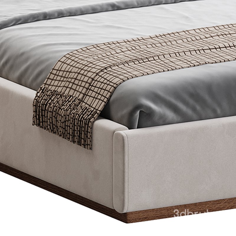 Batten White Oak King Plinth-Base Storage bed 3d model Buy Download 3dbrute