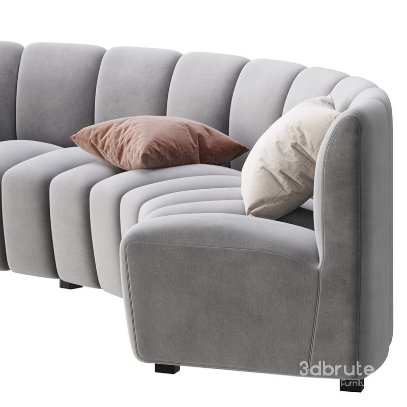 Lando modular curved seat 3d model Buy Download 3dbrute