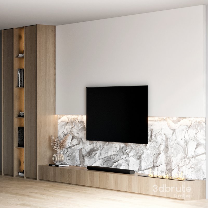 tv wall 37 3d model Buy Download 3dbrute