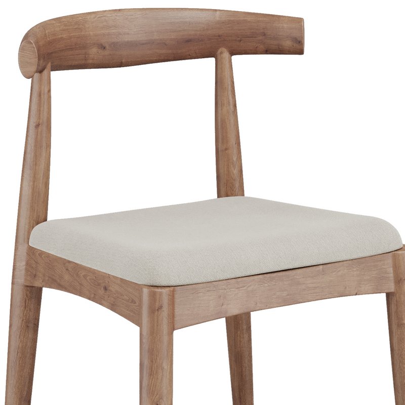Elbow Chair Natural Oak 3d model Buy Download 3dbrute