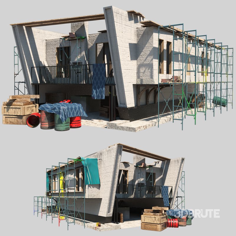 Ben Malek Hunting Villa Under Construction 3d model Buy Download 3dbrute