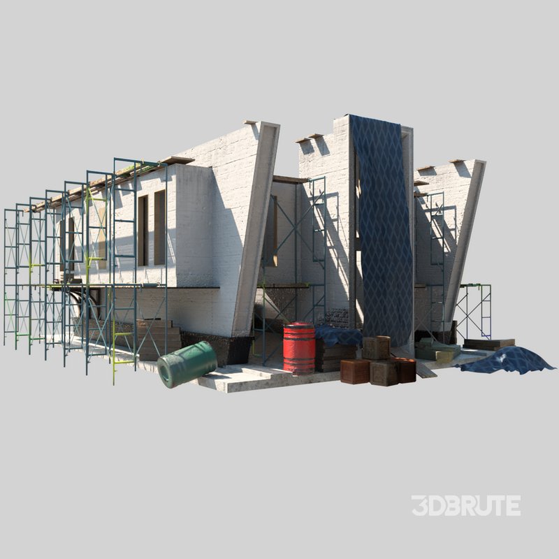 Ben Malek Hunting Villa Under Construction 3d model Buy Download 3dbrute