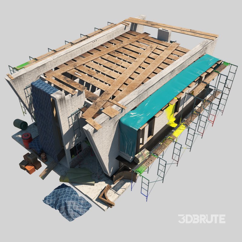 Ben Malek Hunting Villa Under Construction 3d model Buy Download 3dbrute