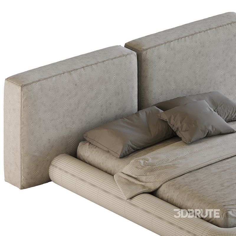 Cullen Suede Fabric Contemporary Minimalist 3d model Buy Download 3dbrute