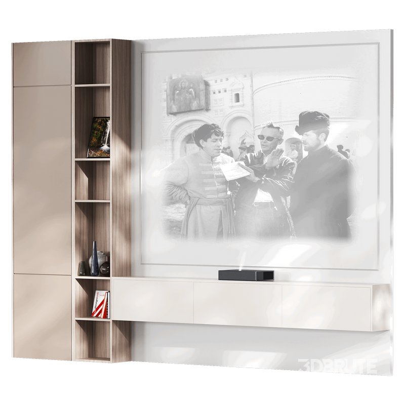 TV wall with Xiaomi laser projector 3d model Buy Download 3dbrute