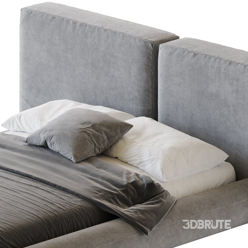 Cullen Suede Fabric Contemporary Minimalist 3d model Buy Download 3dbrute