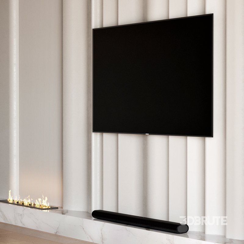 TV Wall 44 3d model Buy Download 3dbrute