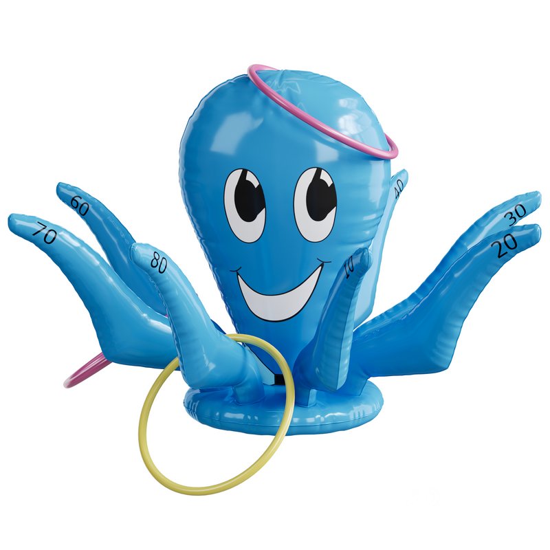 Inflatable Smiling Octopus Ring Toss Game 3d model Buy Download 3dbrute