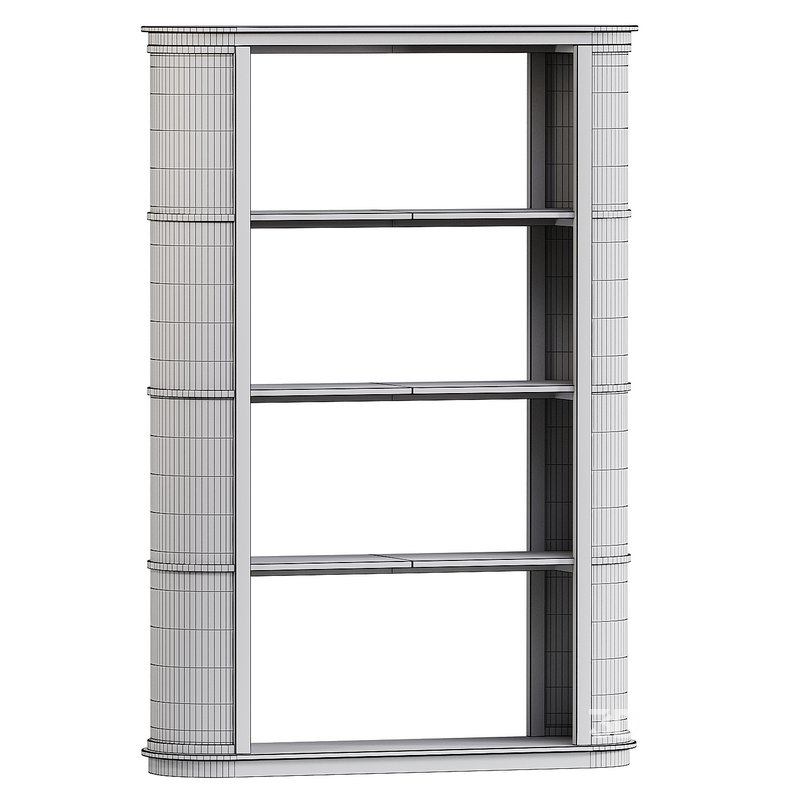 Curved Cane Bookcase 3d model Buy Download 3dbrute