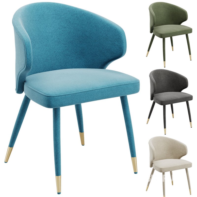 Sumiko Velvet Upholstered Dining Chair - 3dbrute : 3dmodel furniture ...