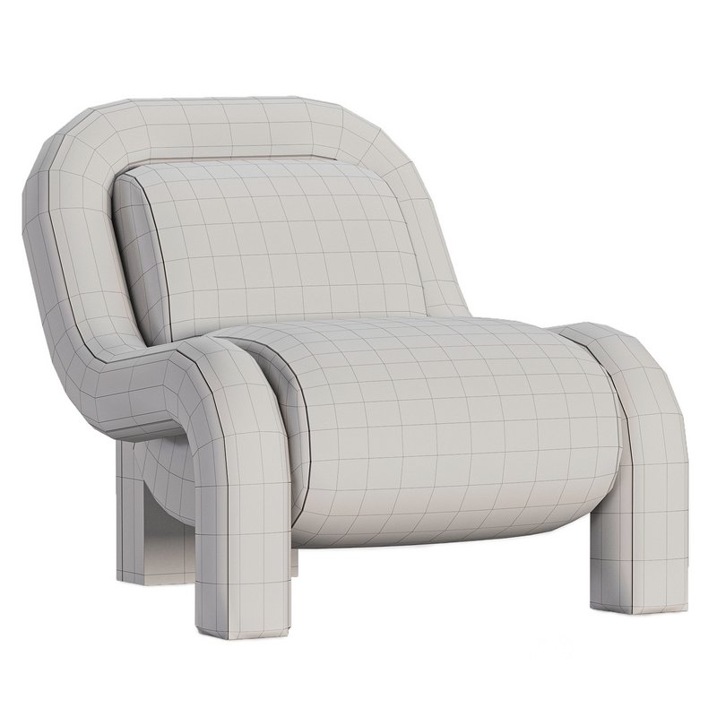 Ellis Chair, Mohair Pewter 3d model Buy Download 3dbrute