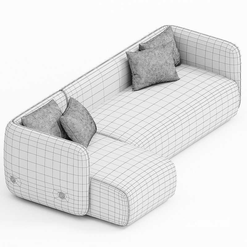 EASY Sofa with chaise longue By Ersa 3d model Buy Download 3dbrute