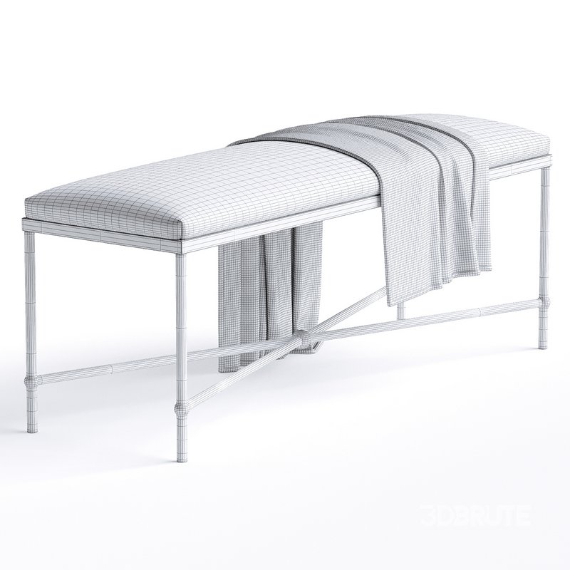 Aileen Polyester Upholstered Bench - Download -3d Models Free -3dbrute