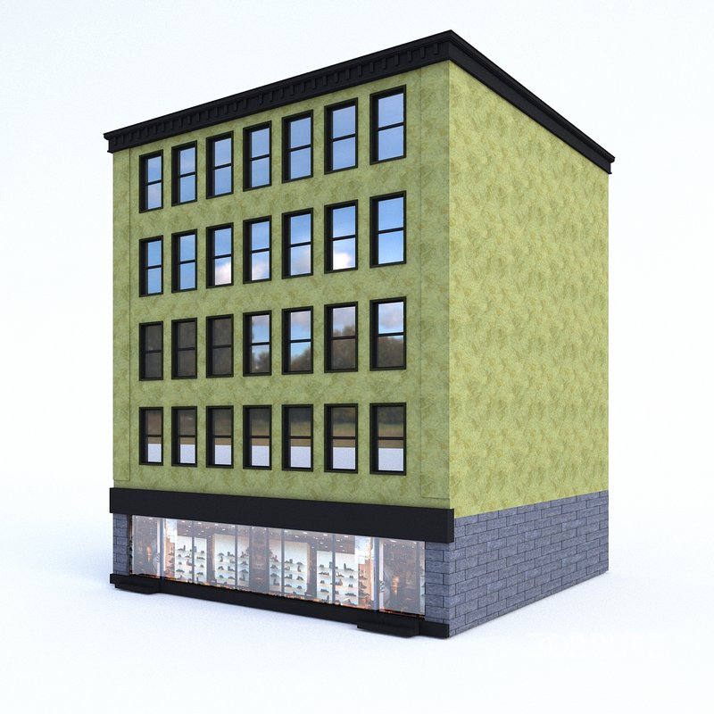 3D Buildings City Set model - Download -3d Models Free -3dbrute