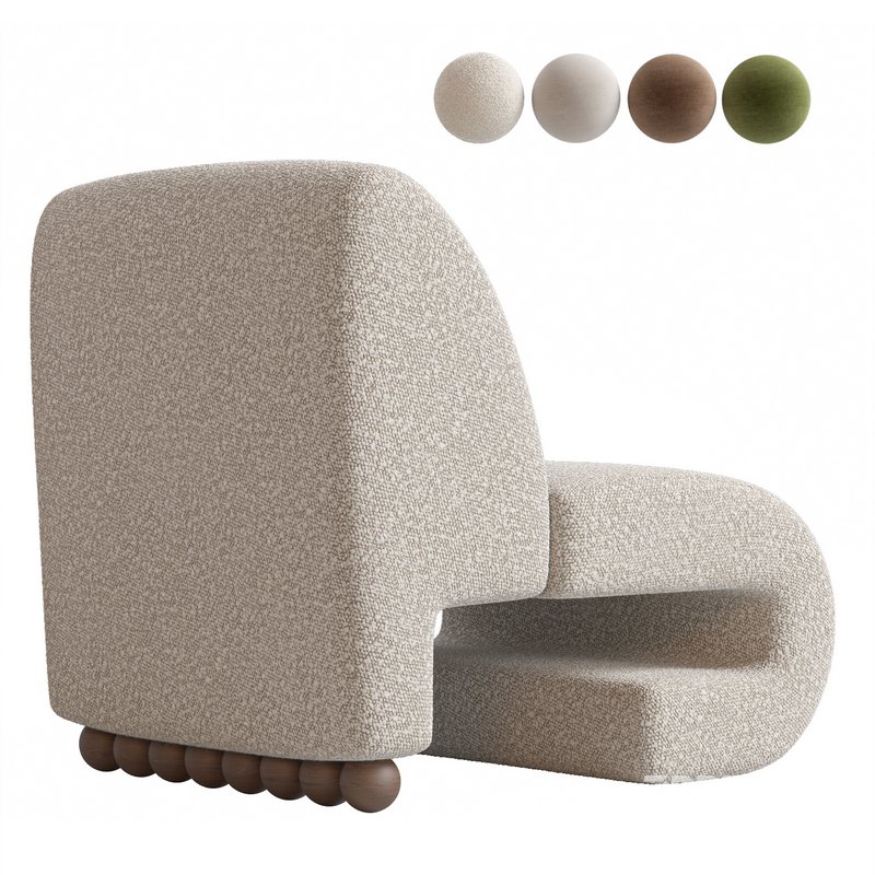 Raya Accent Chair 3d model Buy Download 3dbrute