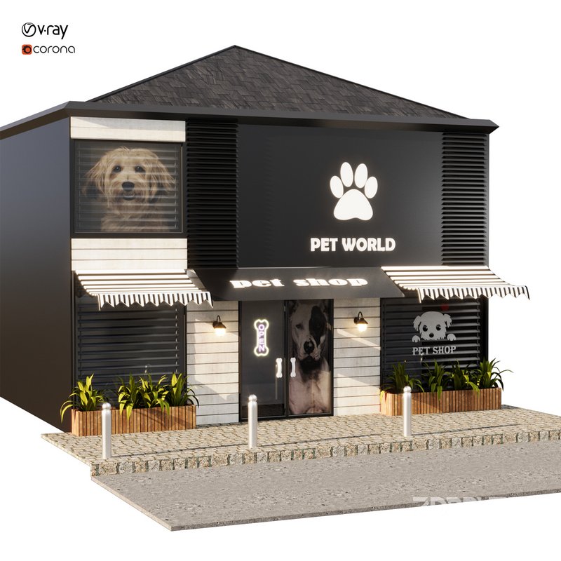 pet shop face 3d model Buy Download 3dbrute