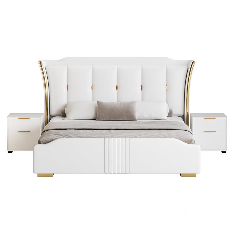 Wide Victorian Wingback Bed 3d model Buy Download 3dbrute