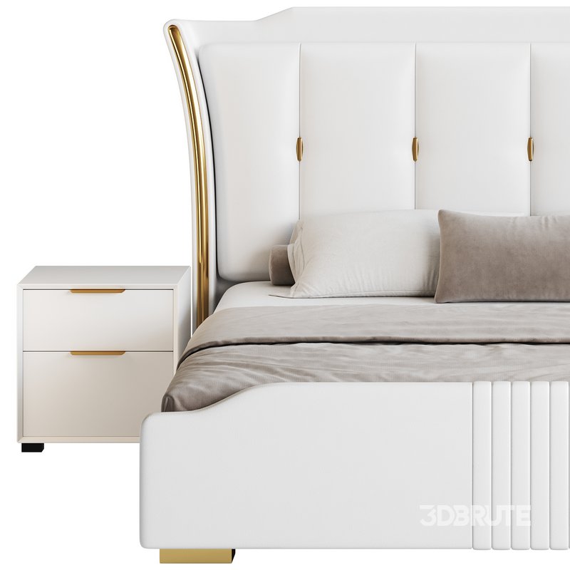 Wide Victorian Wingback Bed 3d model Buy Download 3dbrute