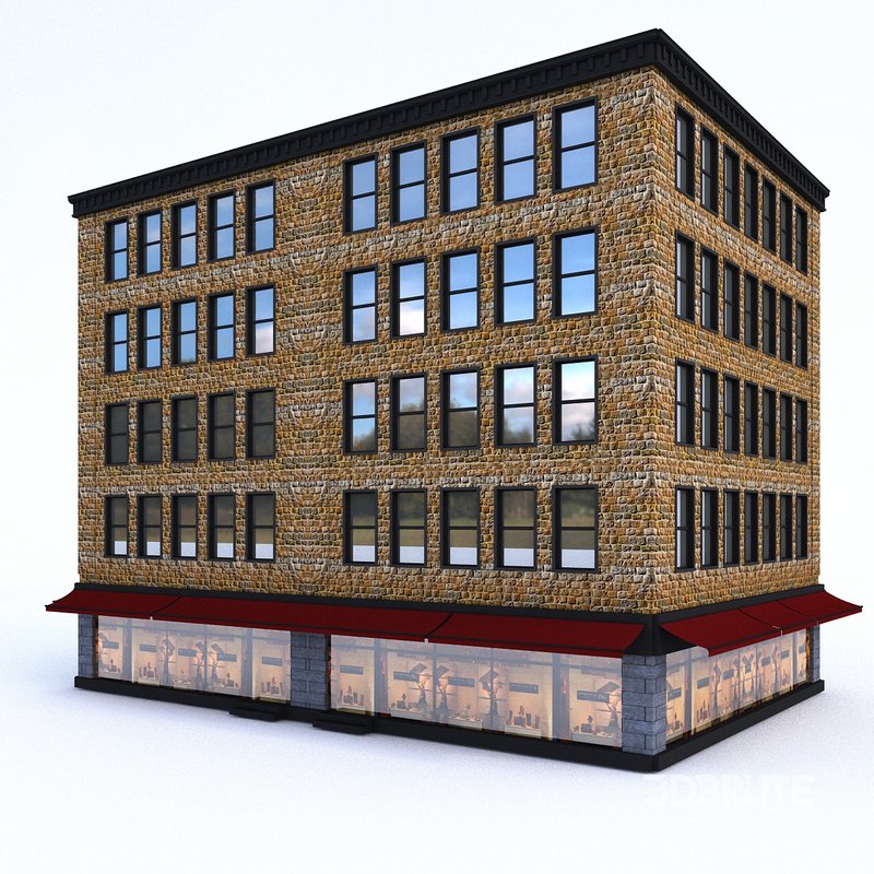 3D Buildings City Set model - Download -3d Models Free -3dbrute