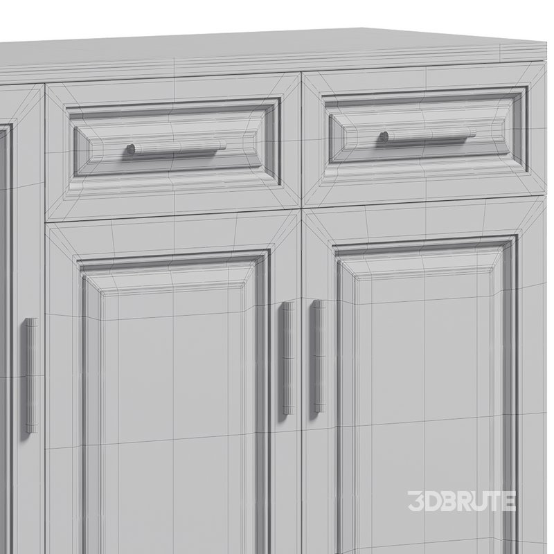 Modern Wood Buffets & Sideboards 2 3d model Buy Download 3dbrute