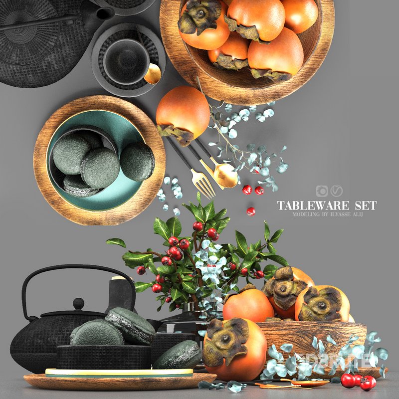 tableware set - Download -3d Models Free -3dbrute
