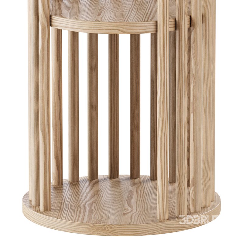 Solid Wood Side Table 3d model Buy Download 3dbrute