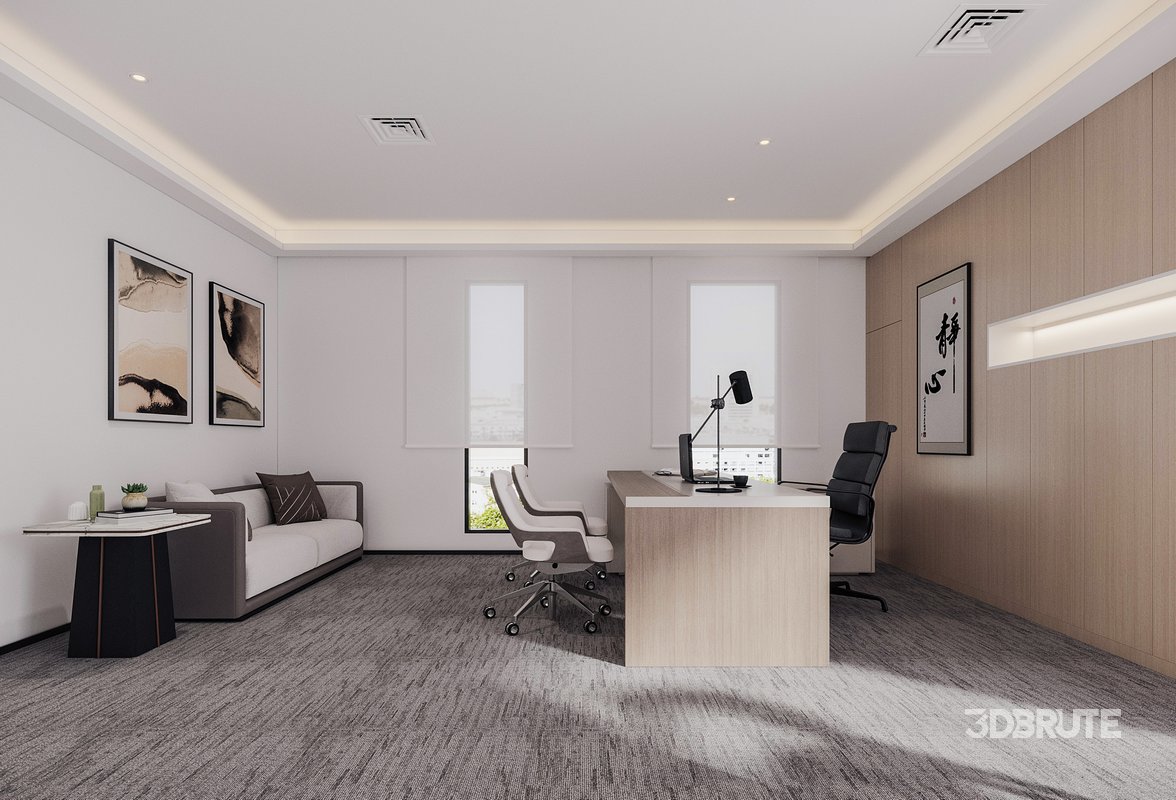 Modern office 3d model Buy Download 3dbrute