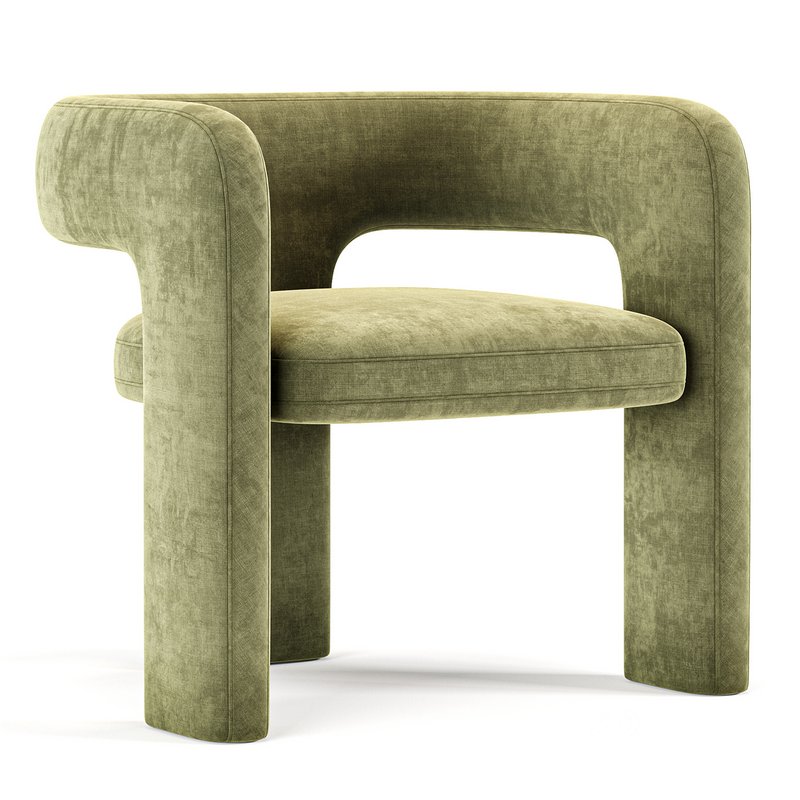 Paloma Boucle Armchair Snow By Castlery - Download -3d Models Free -3dbrute