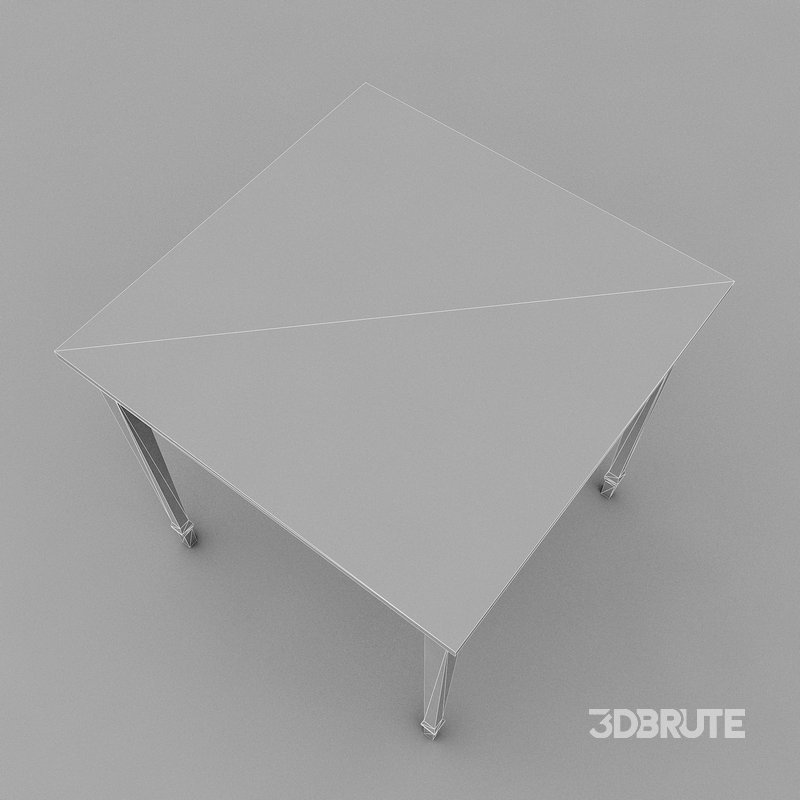 3D old wooden table model - 3dbrute : 3dmodel furniture and decor