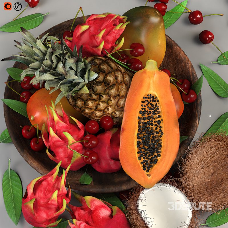 tropical fruits - Download -3d Models Free -3dbrute
