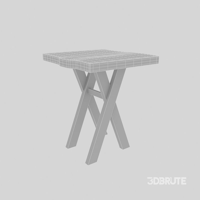 3D model natural wood bistro table 3D model 3d model Buy Download 3dbrute