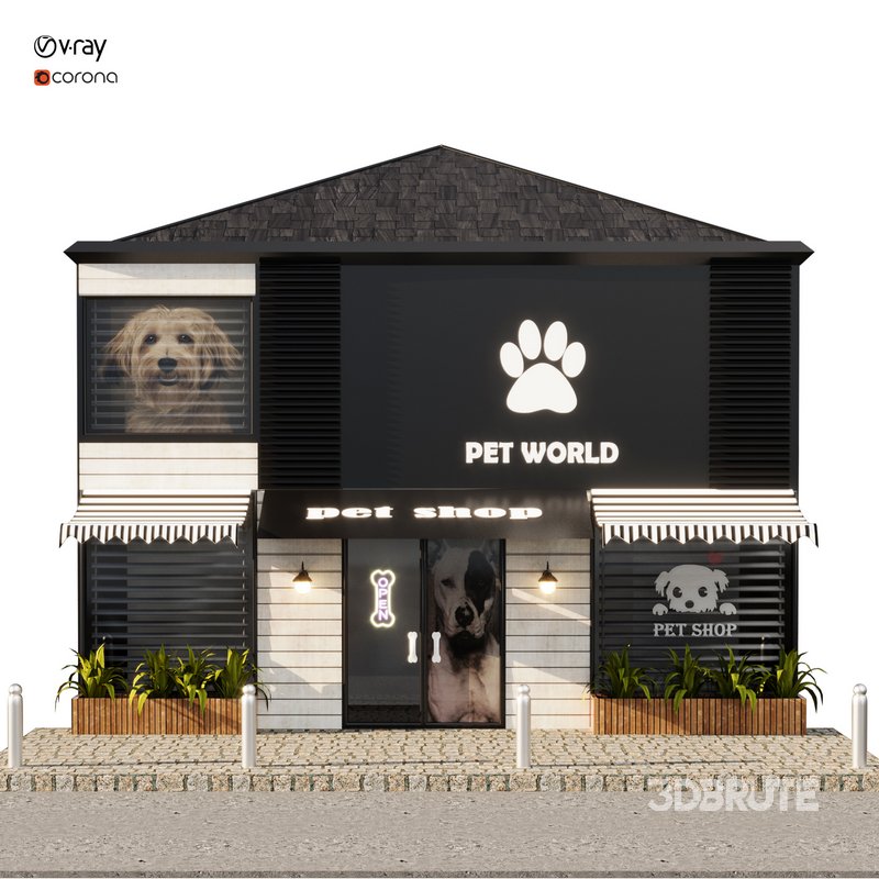 pet shop face 3d model Buy Download 3dbrute