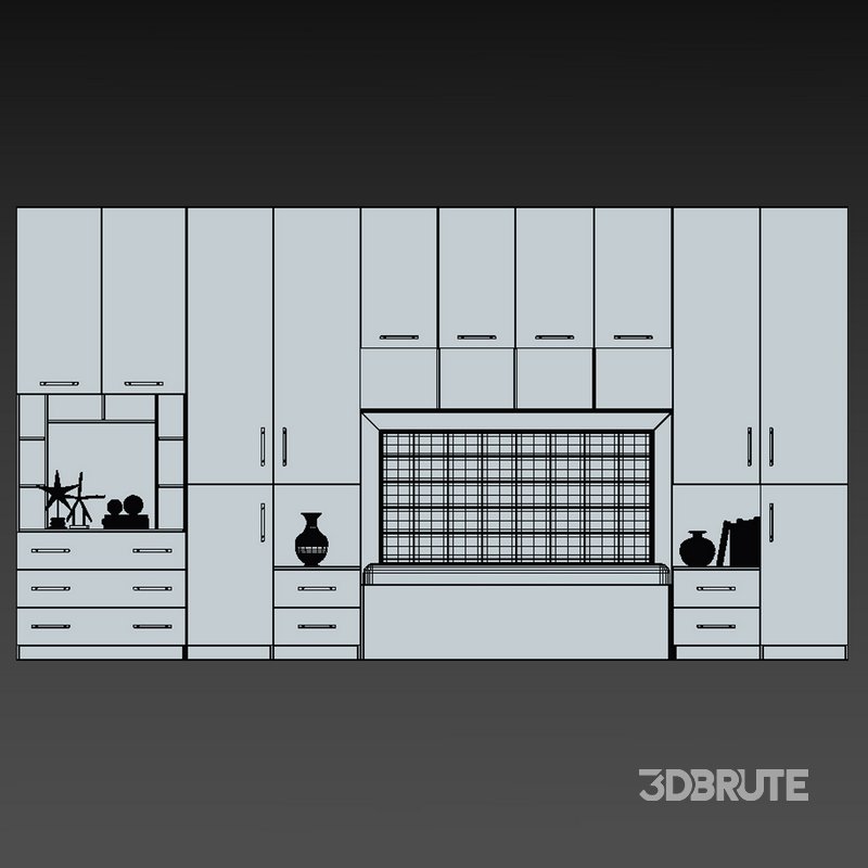 Bedroom Wardrobe 1 3d model Buy Download 3dbrute