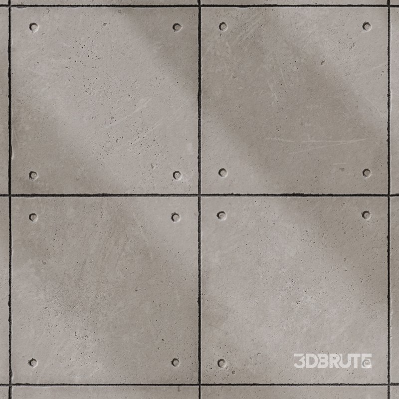 Concrete Plate Wall 02 (Seamless) 3d model Buy Download 3dbrute