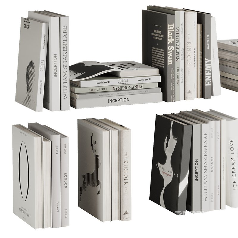 Set of Books V3 3d model Buy Download 3dbrute