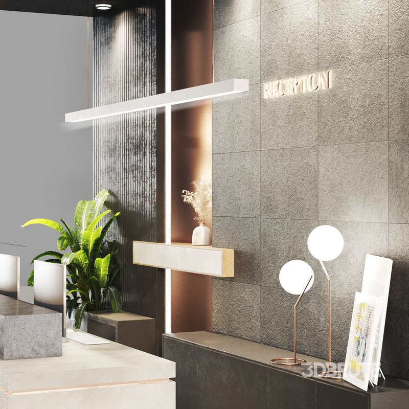 office reception entrance 3d model Buy Download 3dbrute