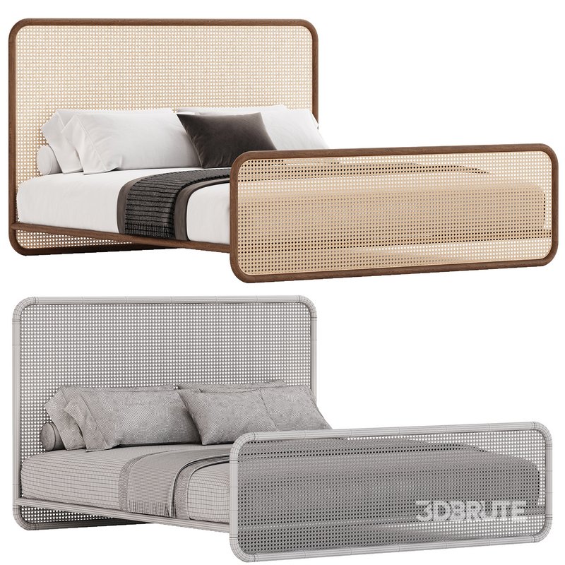 Retro Rattan Bed - Download -3d Models Free -3dbrute