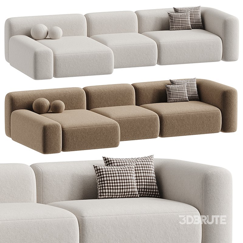 DOUBLE LAYERED BACK SOFA 3d model Buy Download 3dbrute